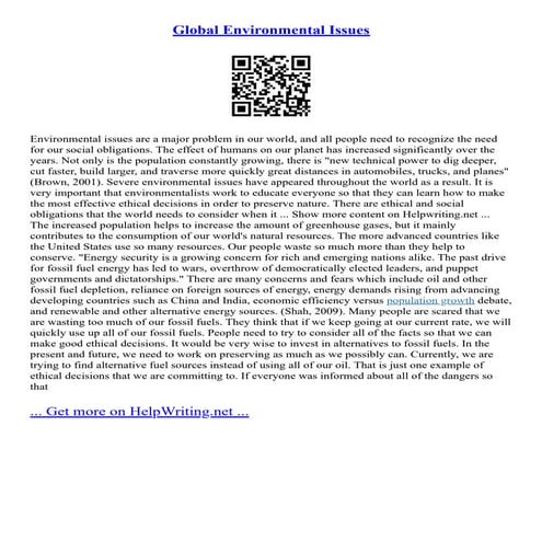 Global Environmental Issues | PDF