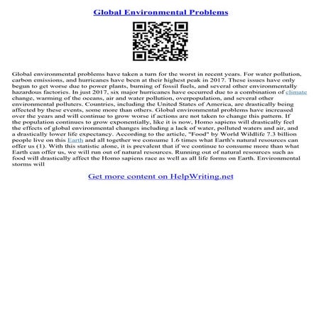 Essay On Global Issues | PDF