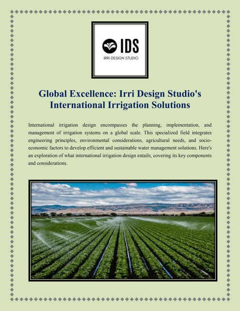 Introduction to Irrigation Design and Construction | PPTX