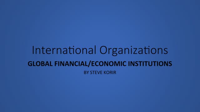 International Financial Institutions | PPTX