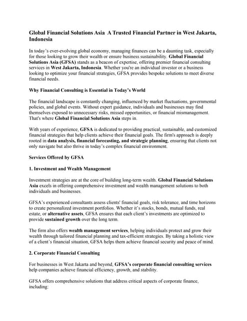 Elevate Your Financial Future with Global Financial Solutions Asia.docx
