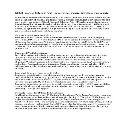 Global Financial Solutions Asia Empowering Financial Growth in West ...
