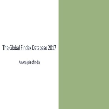 The Global Findex Database - India Analysis | PPT