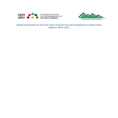 Global framework for the Five Years of Action for the Development of ...