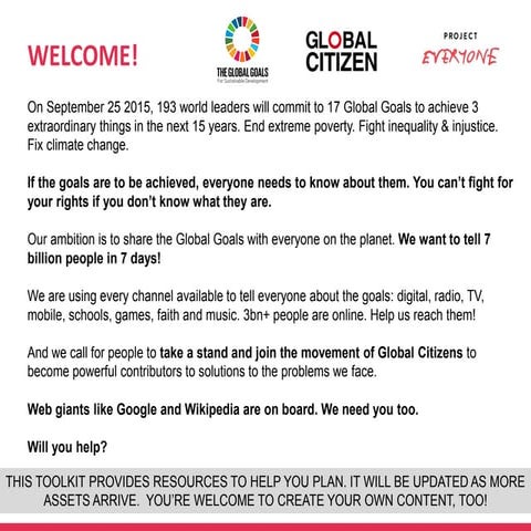The Global Goals Presentation | PPTX