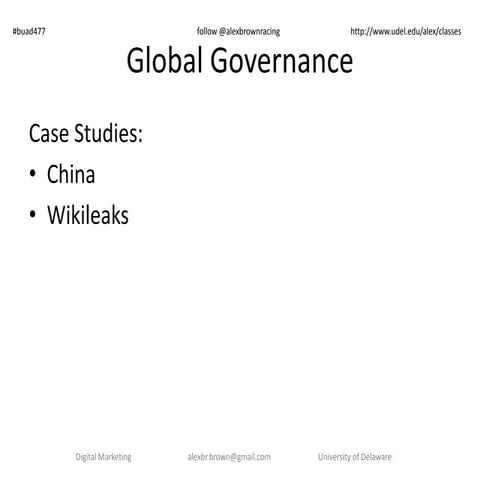 Digital Marketing: Global Governance | PPT