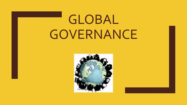 Contemporary Global governance | PPTX