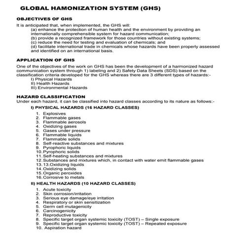 Global Harmonization System | PDF