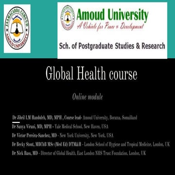 Global health syllabus for postgraduate public health program | PPT