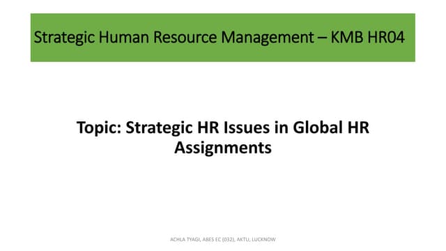 International human resource management | PPT