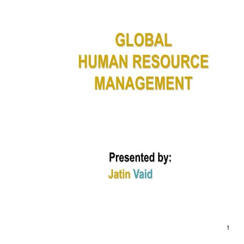 Global human resource management | PPT