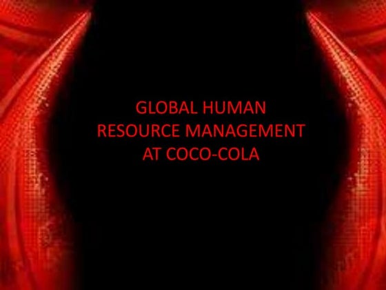 Coca Cola - IHRM | PPT