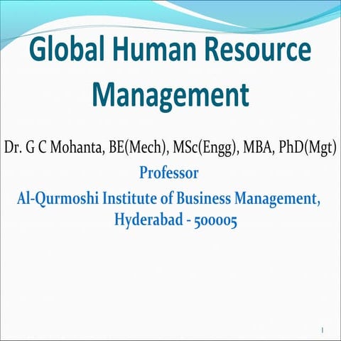 Global human resource management gcm | PPT