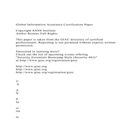 Global Information Assurance Certification PaperCopyright .docx