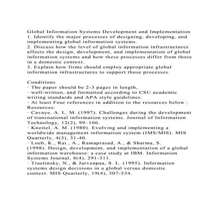 Global Information Systems Development and Implementation1. Iden.docx