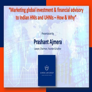 Marketing Global investment advisory practice to Indian HNI & UHNIs ...