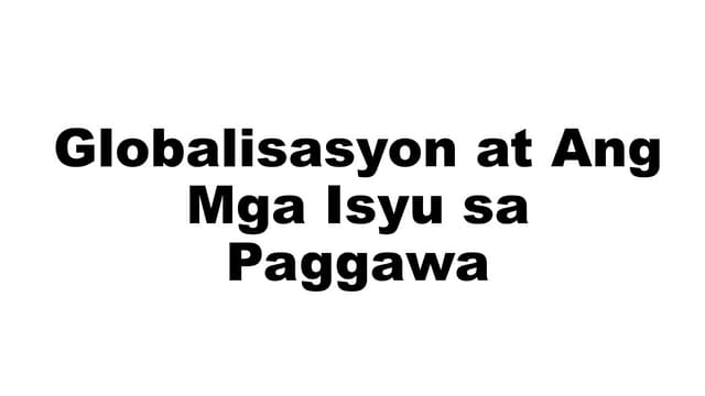 Ang manggagawang pilipino | PPTX