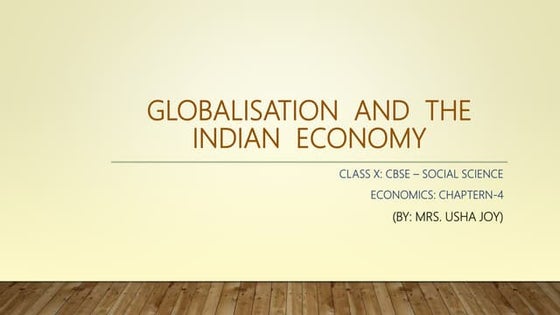 Globalization economics-class10 | PPTX