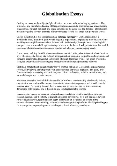 Globalisation Essay.pdf