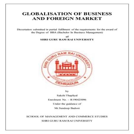 Globalisation of business dissertation project 2402.docx | Business ...