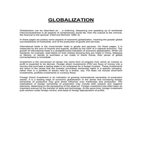 Globalization | PDF