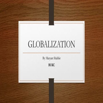 Globalization | PPTX