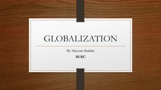 Chapter 1 - DEFINING GLOBALIZATION CONTEMPORARY WORLD.pptx | Geography | Science
