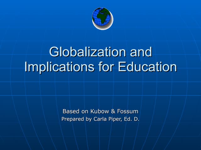 lesson 6- Globalization- issues and challenges and creative imagination ...