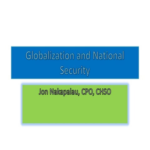 Globalization and national security | PPTX