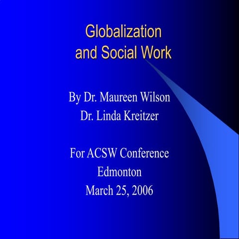 Globalization and Social Work | PPT