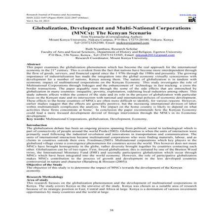 Globalization, development and multi national corporations (mn cs) | PDF