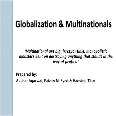 Globalization & multinationals | PPT