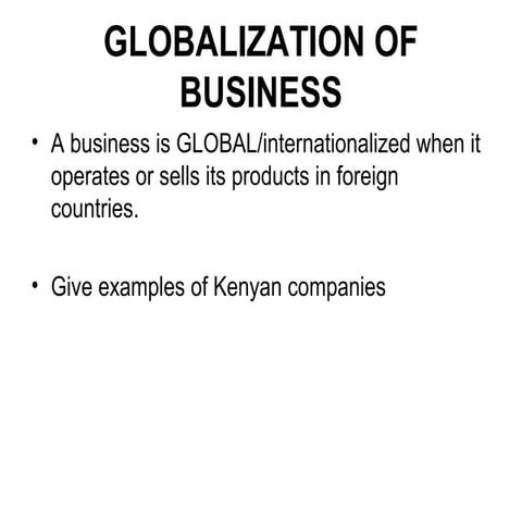 Globalization of business | PPT