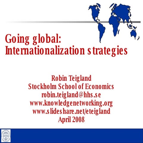International Entrepreneurship - Internationalization theories | PDF