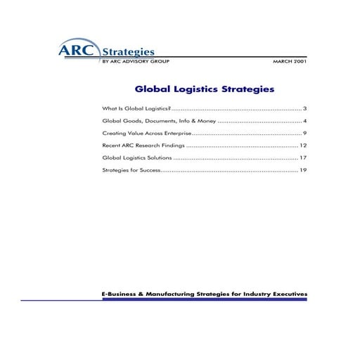 Global logistics strategies | PDF