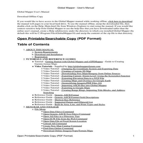 Global mapperhelp | PDF