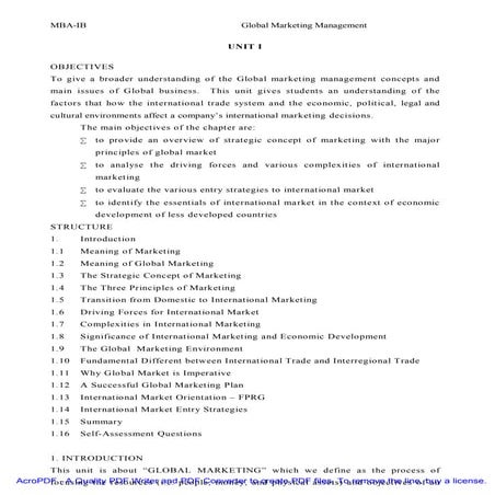 Global marketing management | PDF