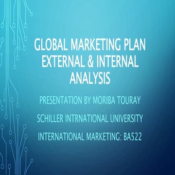 Global marketing Plan External & Internal Analysis ppt | PPTX