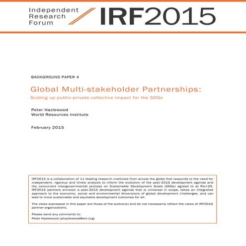 Global multi stakeholder partnership | PDF