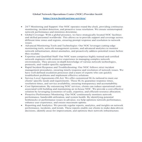 Comprehensive NOC Support Safeguarding Your Network Infrastr.docx