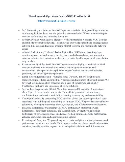 Network Operations Center Processes- Isaac Mwesigwa | PDF