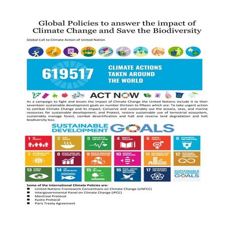 Global policies to combat Climate Change | PDF | Environment | Science