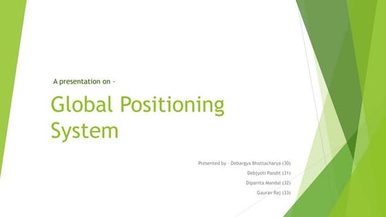 Presentation on GPS (Global Positioning System) | PPTX
