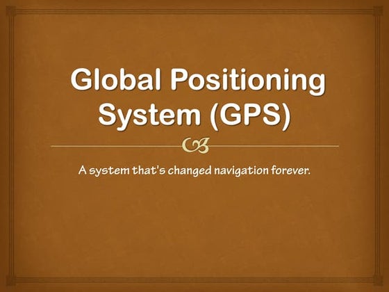 Presentation on GPS (Global Positioning System) | PPTX