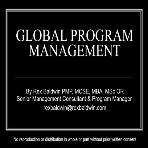 Global Program Management | PPT