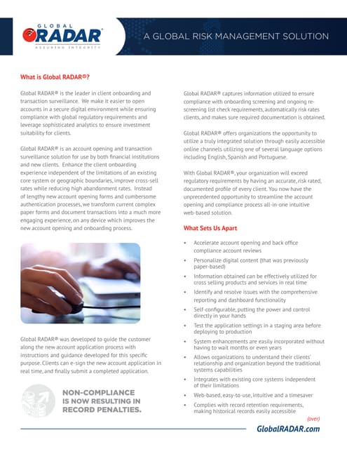 Globalradar presentations