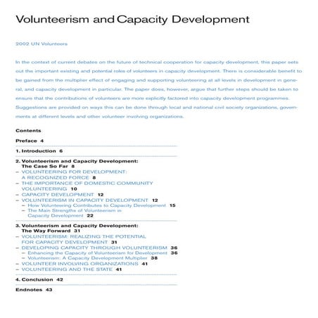 Volunteerism and Capacity Development | PDF