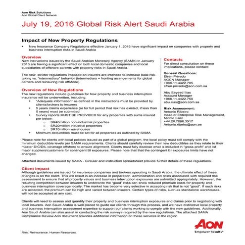 Global Risk Alert Saudi Arabia - Impact of New Property Regulations | PDF