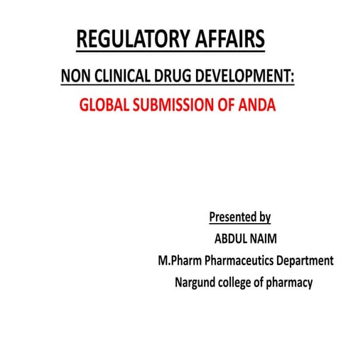 global submission of ANDA .pptx