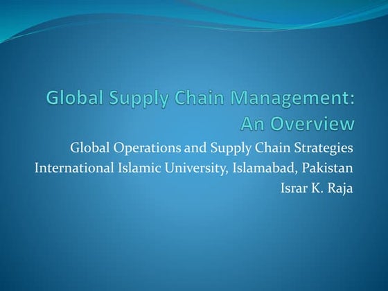 Global operations management | PPT